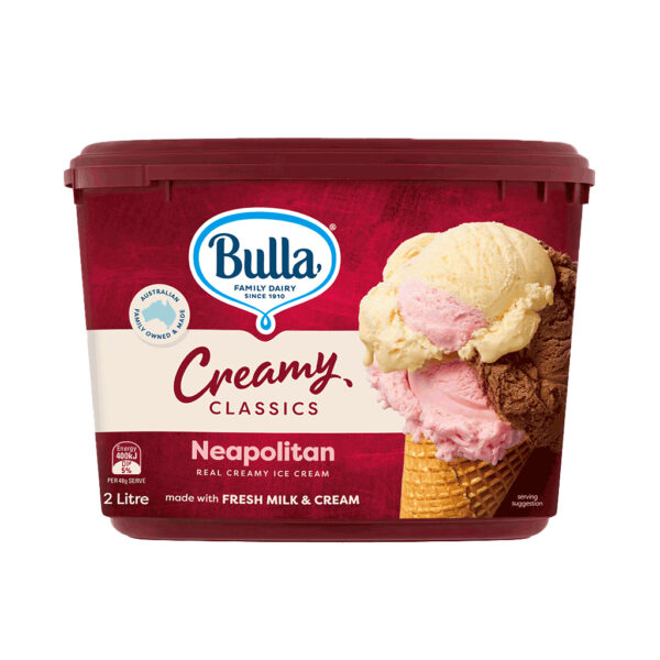 Kem Bulla Creamy Classics vị Neapolitan Hộp 2 Lít - Hoa Anh Import